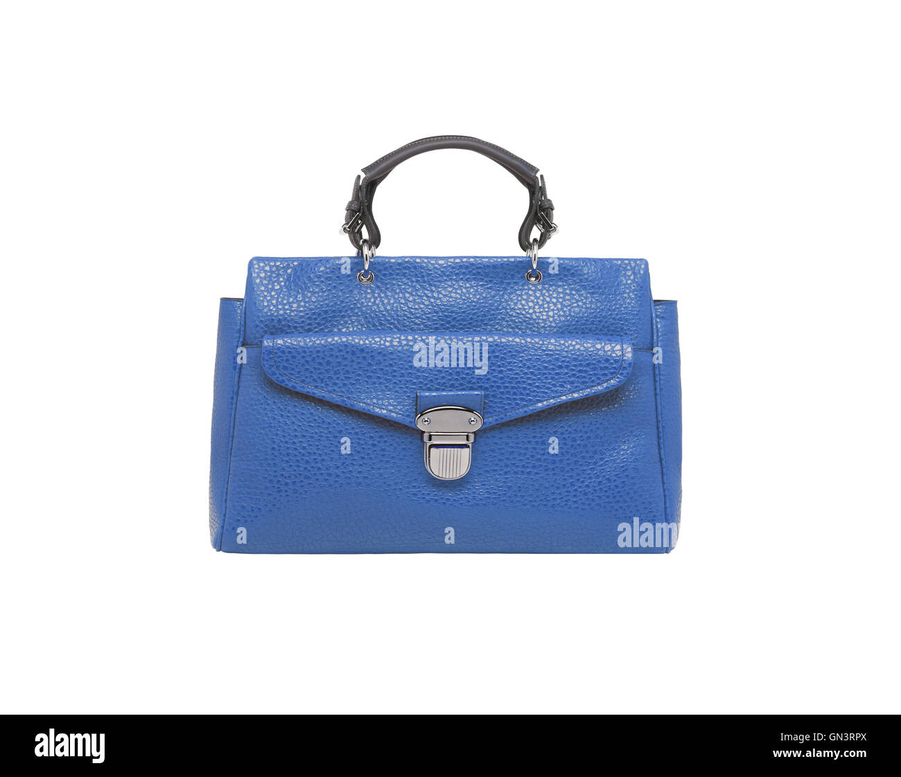 Blue bag on white background Stock Photo - Alamy
