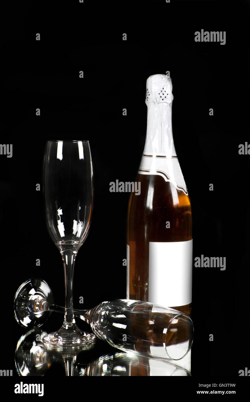 Champagne bottle isolated spray hi-res stock photography and images - Alamy