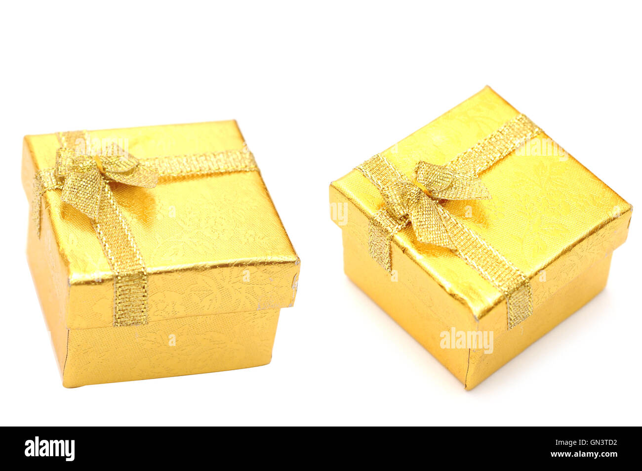 Golden gift boxes hi-res stock photography and images - Alamy