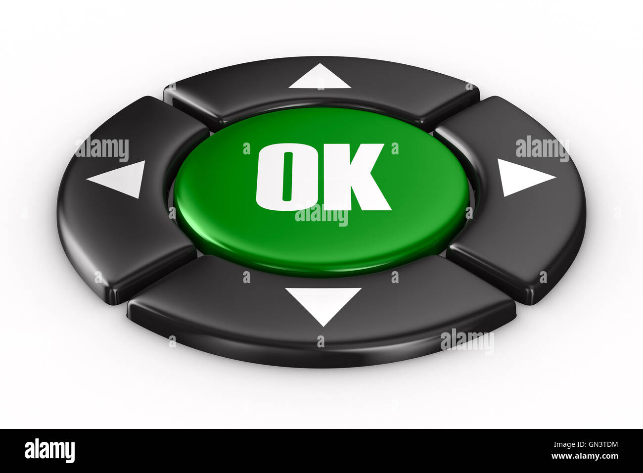 button ok on white background. Isolated 3D image Stock Photo - Alamy