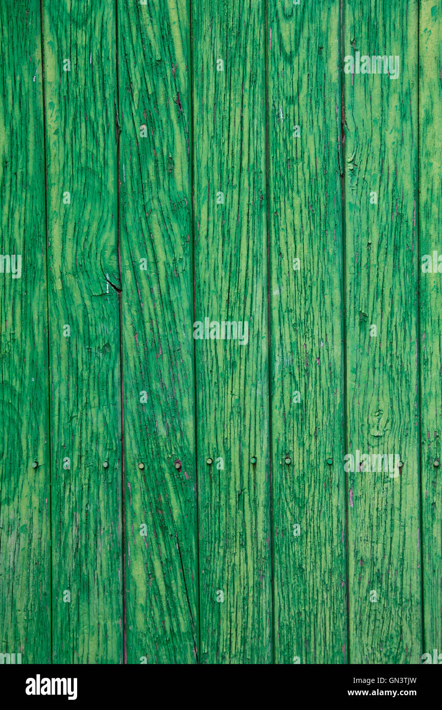 Green paint peeling from a wooden panel door. Aged texture Stock Photo ...