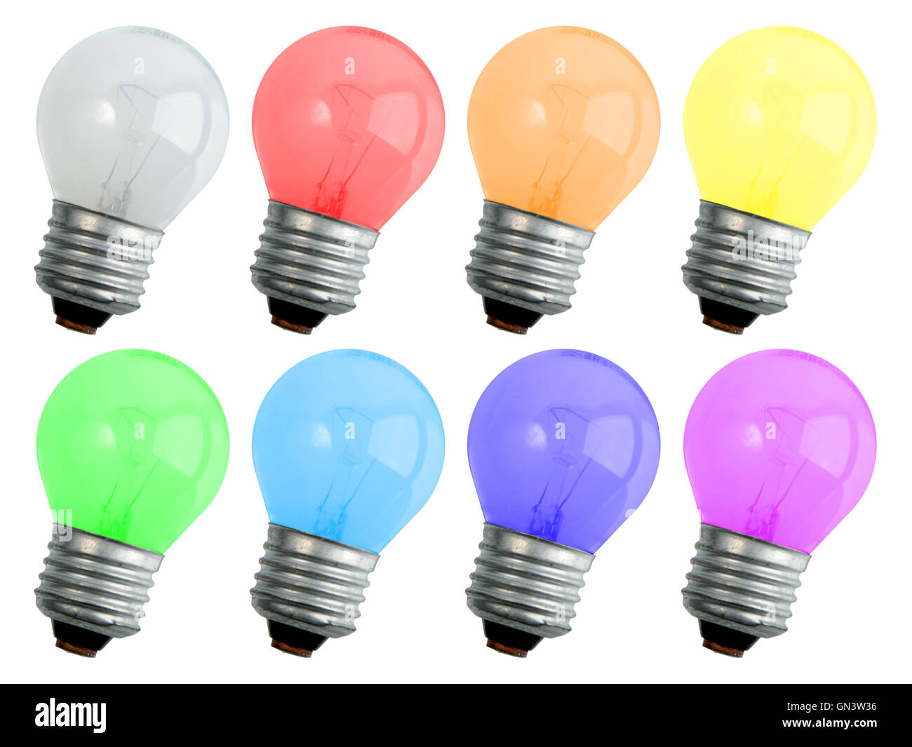 Set of colored compact lighting lamps Stock Photo - Alamy