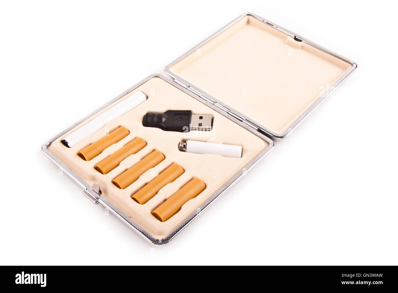 electric cigarette in box isolated Stock Photo - Alamy
