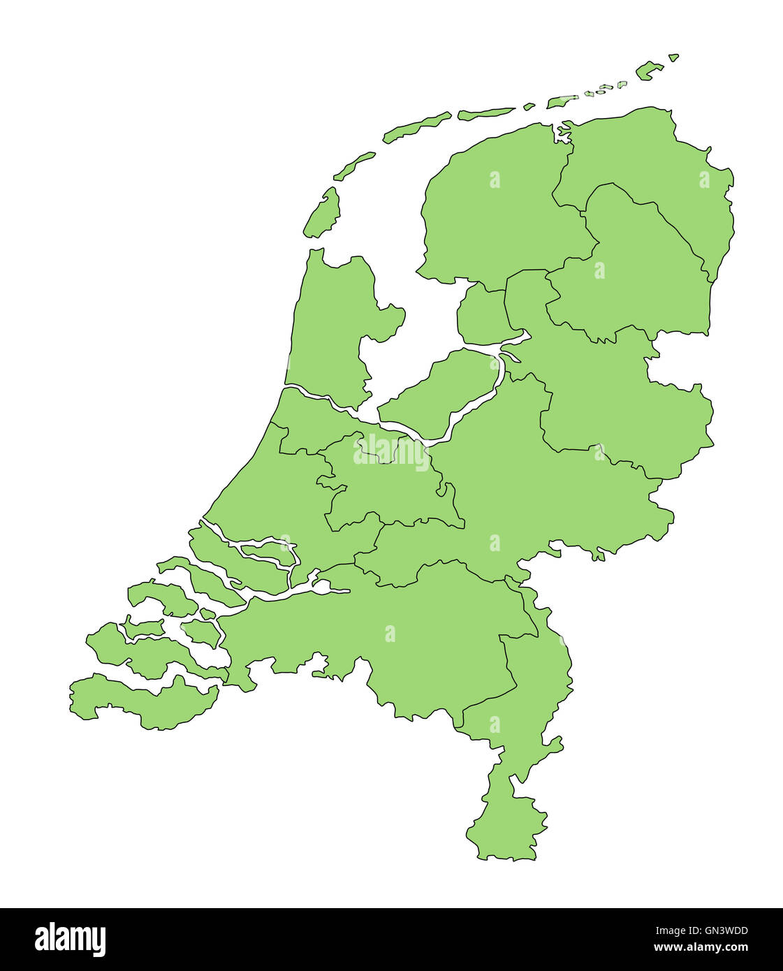Map Of The Netherlands Stock Photo - Alamy