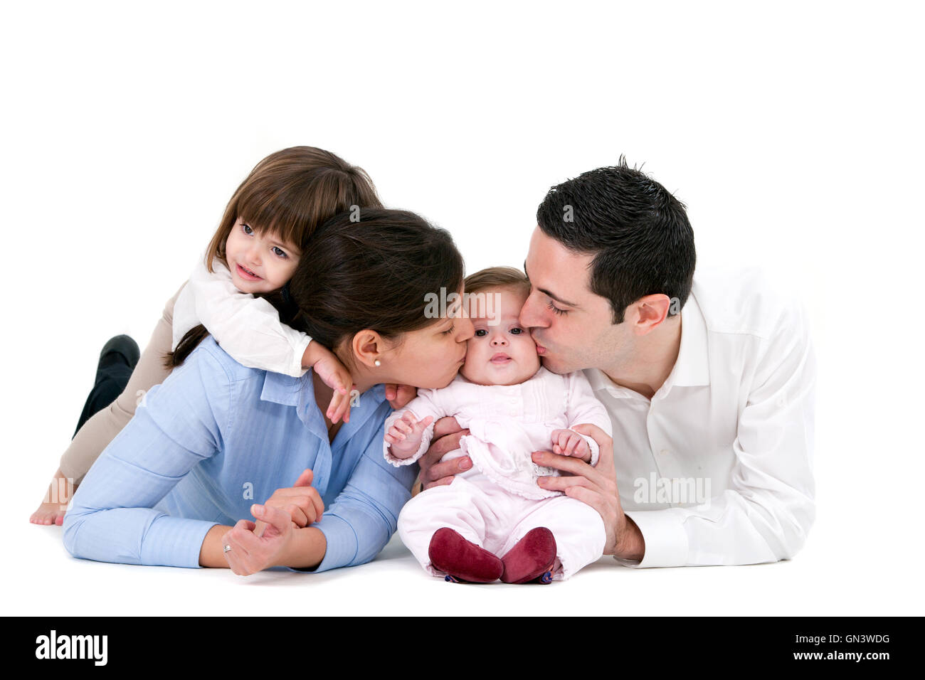 Happy family showing affection Stock Photo - Alamy