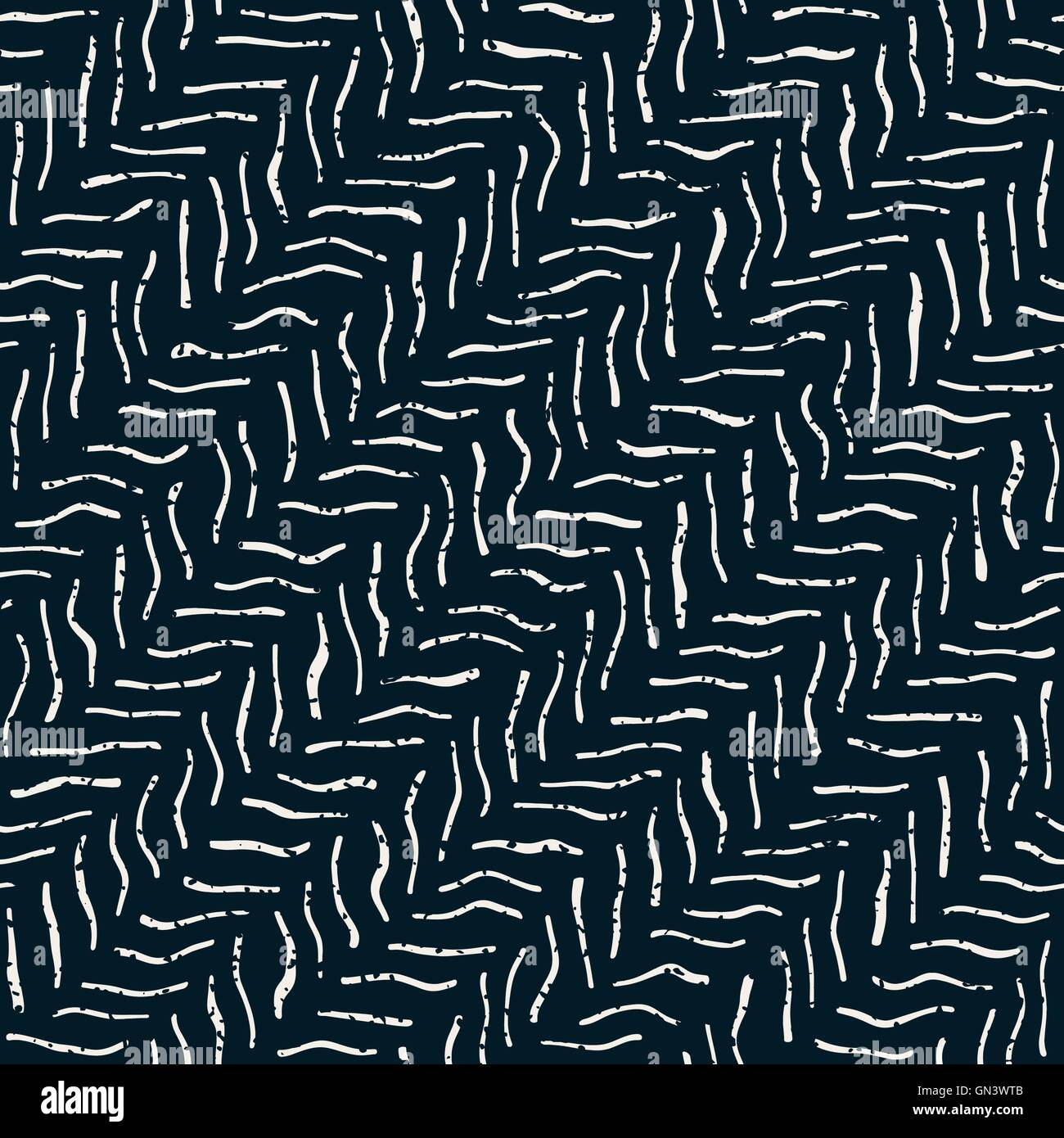 Vector Seamless Dark Hand Drawn Distorted Lines Grunge Retro Pattern ...
