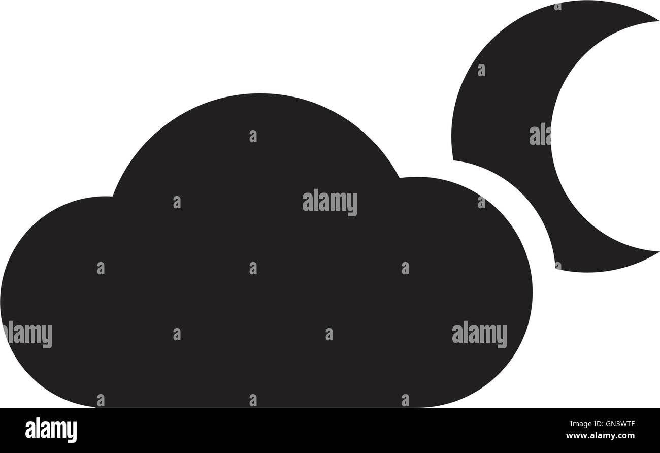 Crescent moon cloud icon Stock Vector Images - Alamy