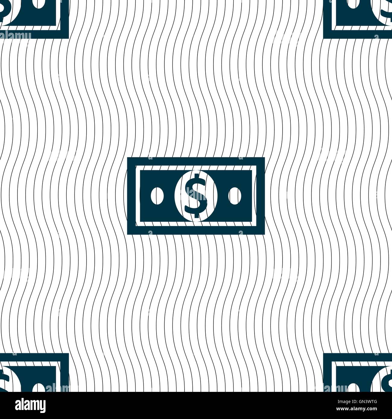 money, dollar icon sign. Seamless pattern with geometric texture ...