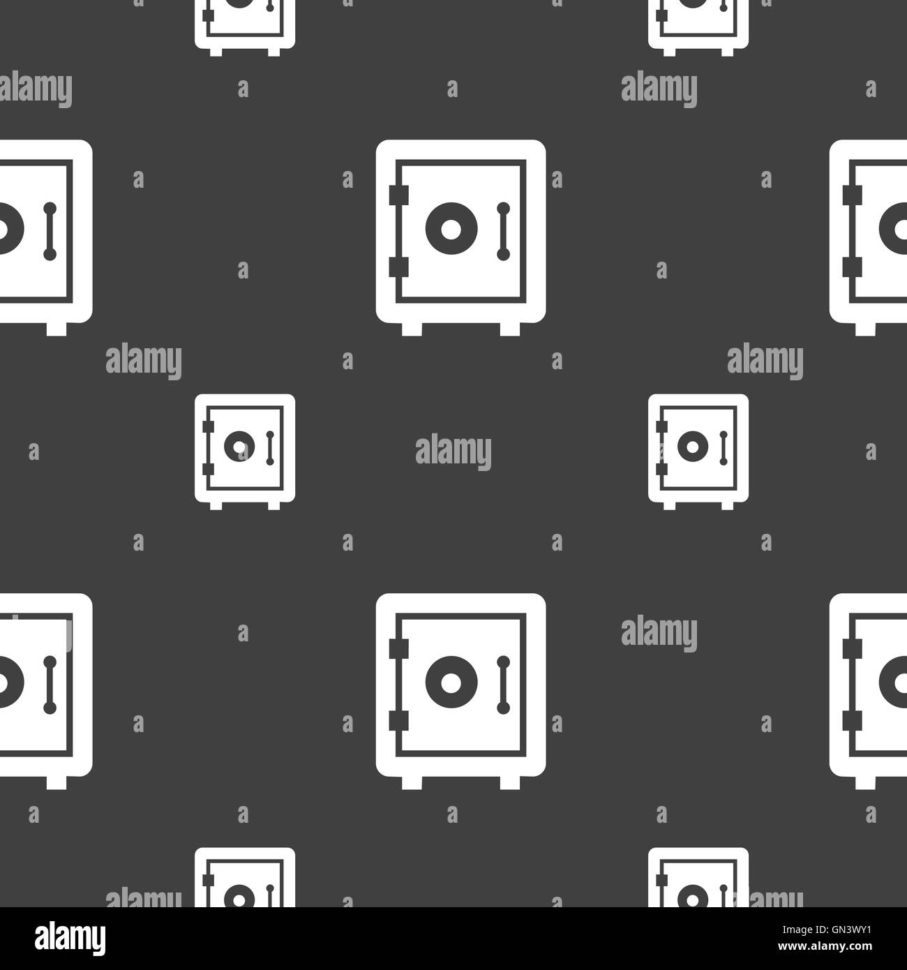 safe icon sign. Seamless pattern on a gray background. Vector Stock ...