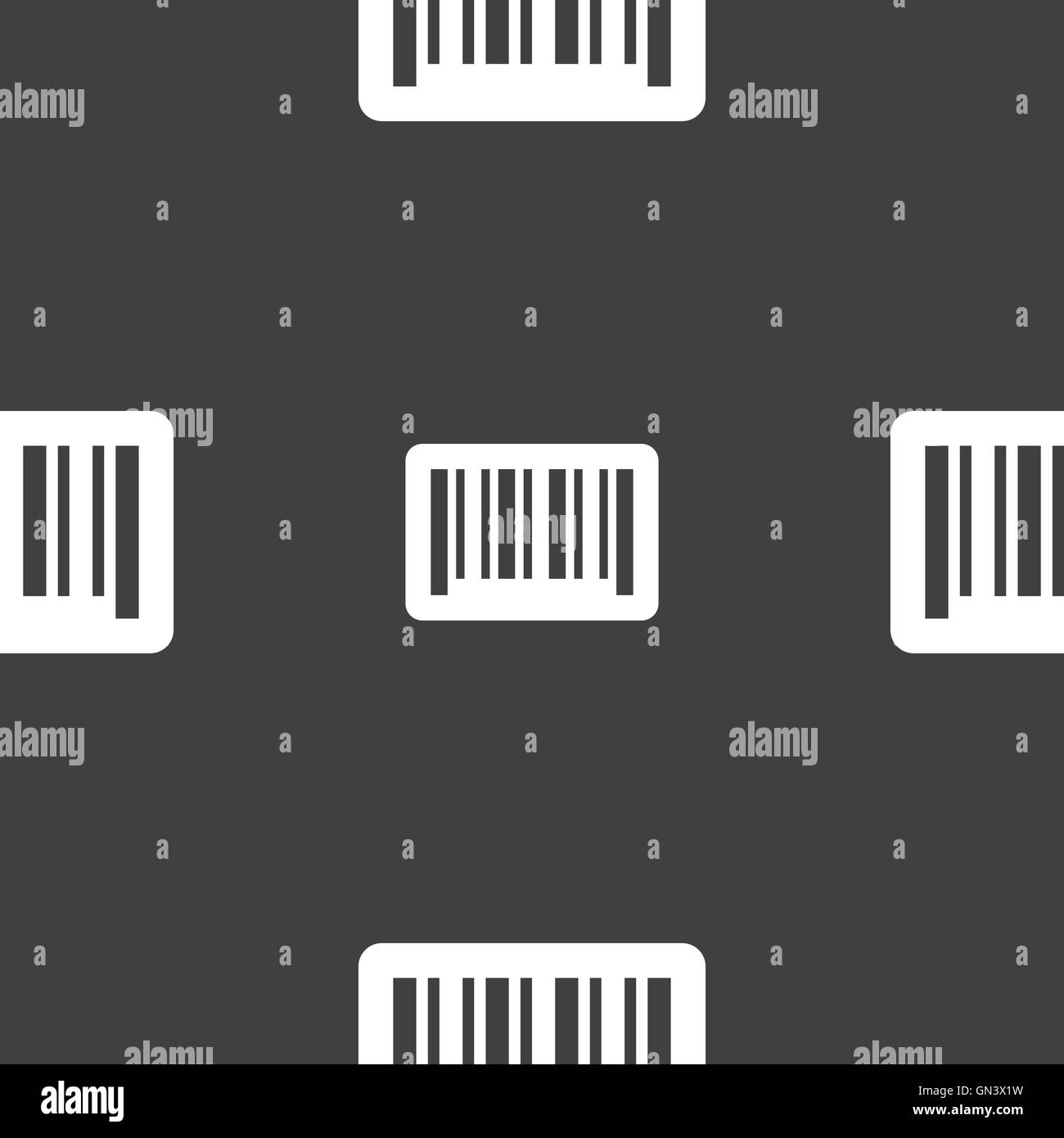 barcode icon sign. Seamless pattern on a gray background. Vector Stock ...