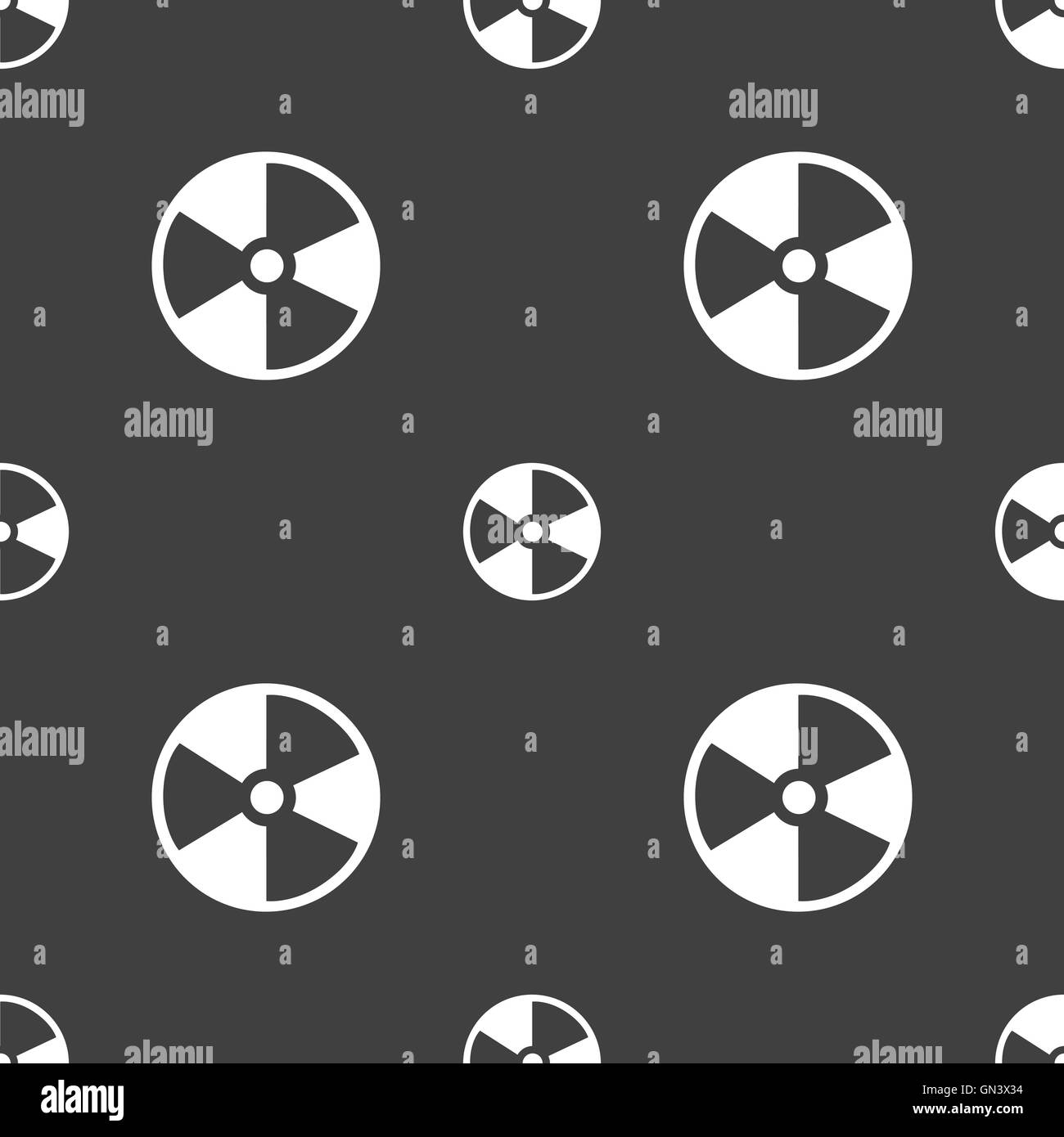 radioactive icon sign. Seamless pattern on a gray background. Vector ...