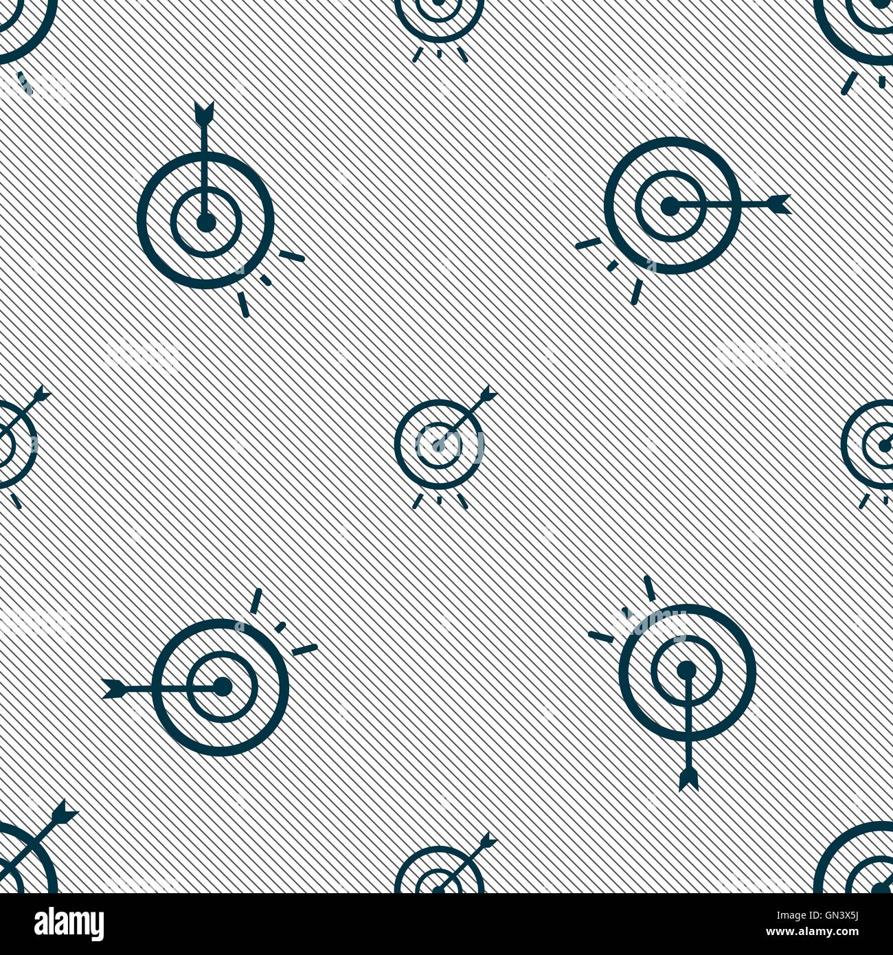 Target icon sign. Seamless pattern with geometric texture. Vector Stock ...
