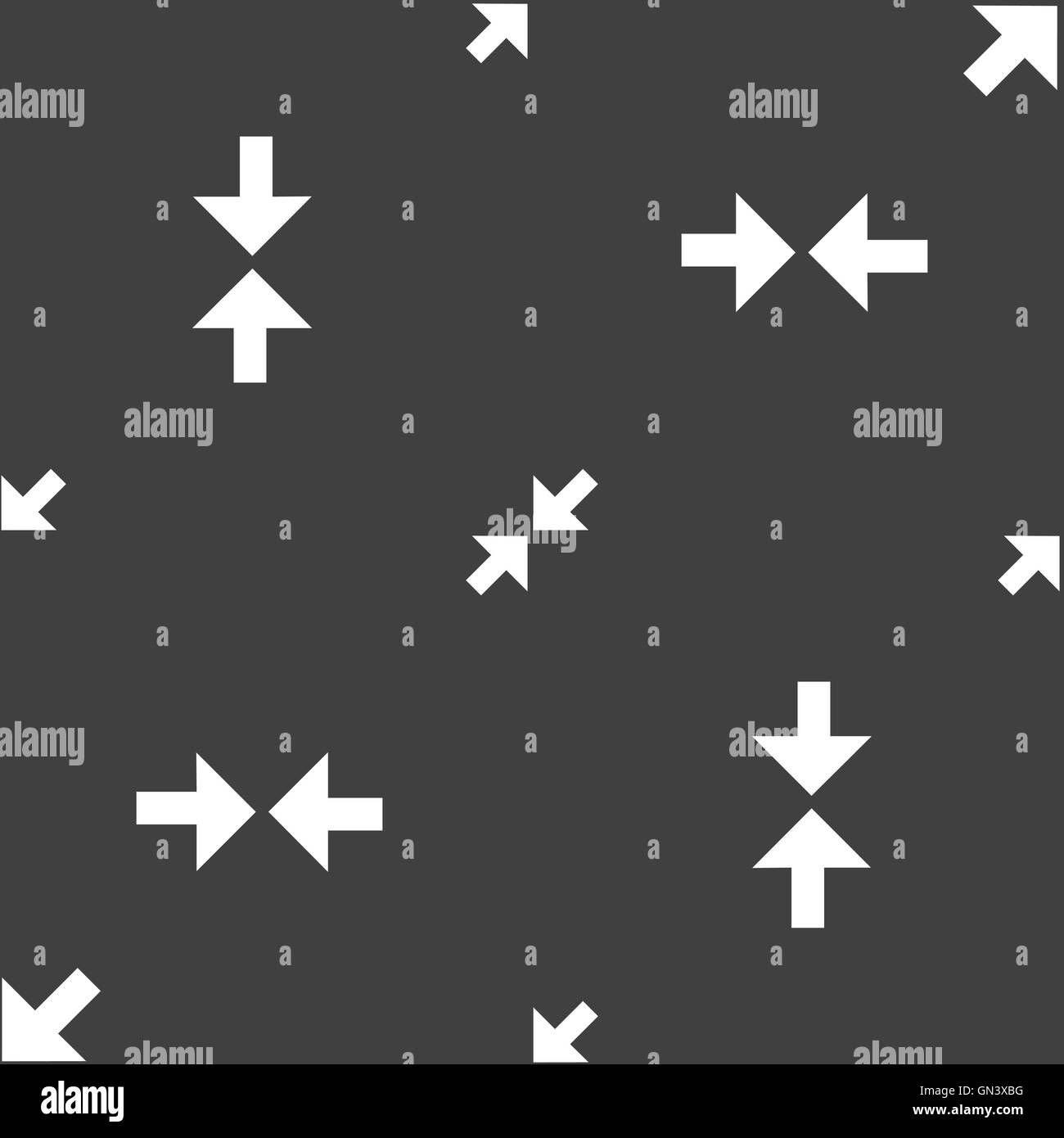 Exit full screen icon sign. Seamless pattern on a gray background ...