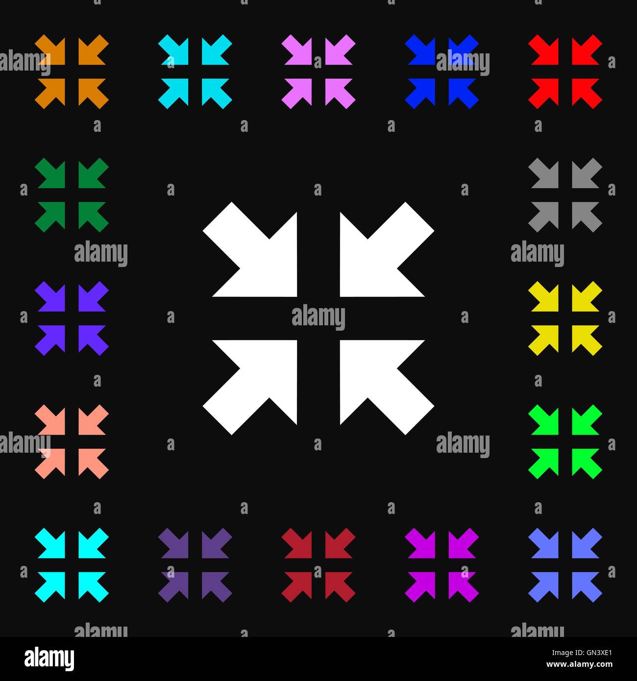 Exit full screen icon sign. Lots of colorful symbols for your design ...