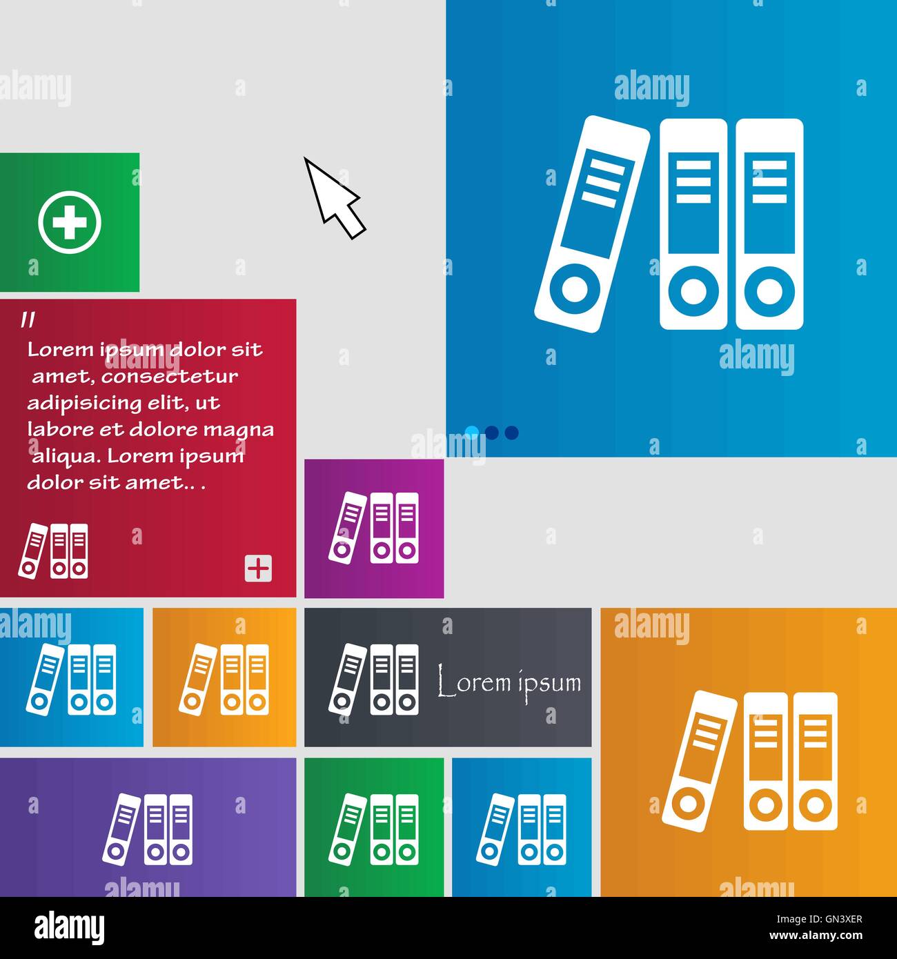 binders icon sign. buttons. Modern interface website buttons with cursor pointer. Vector Stock ...