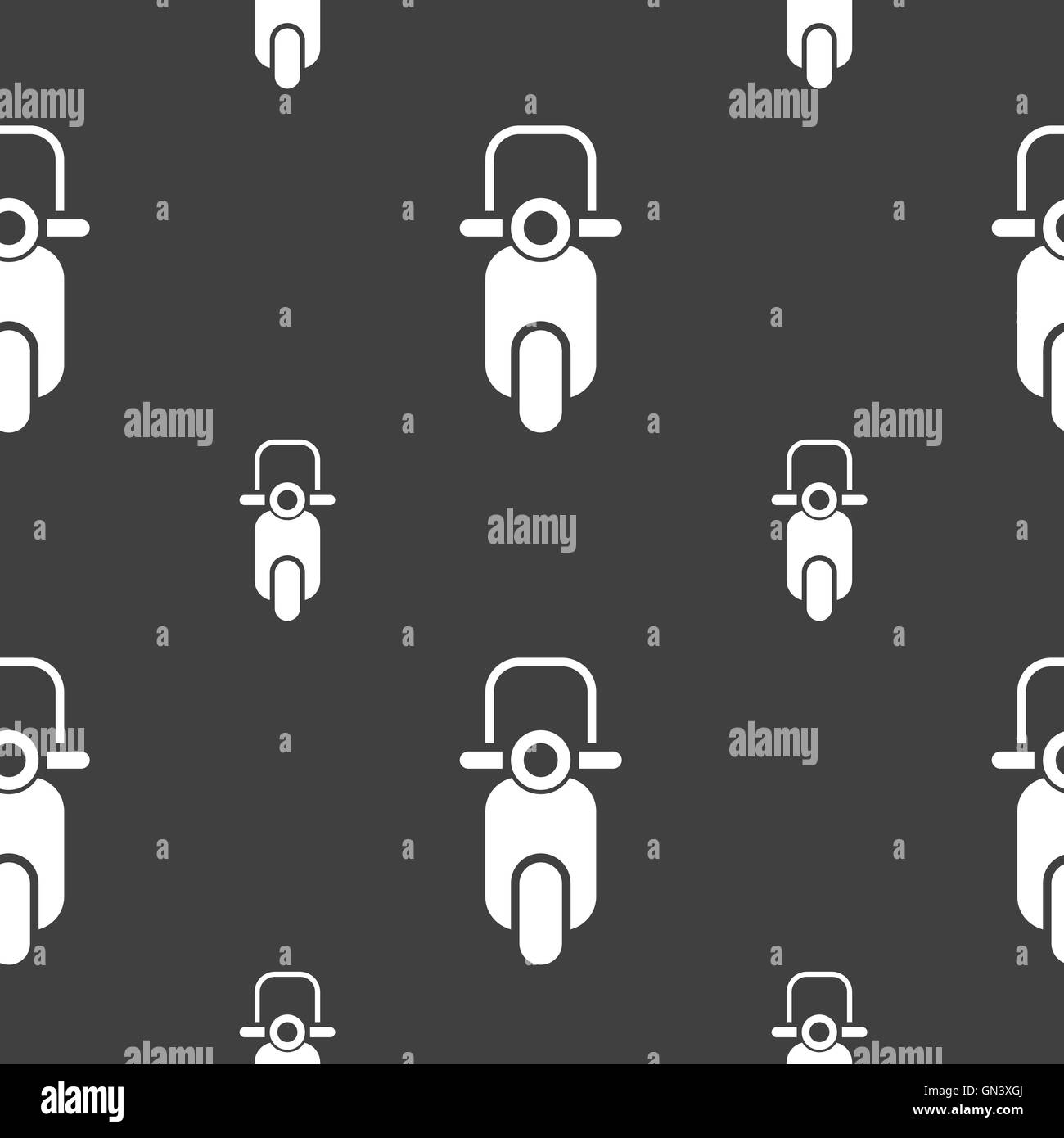 Scooter icon sign. Seamless pattern on a gray background. Vector Stock ...