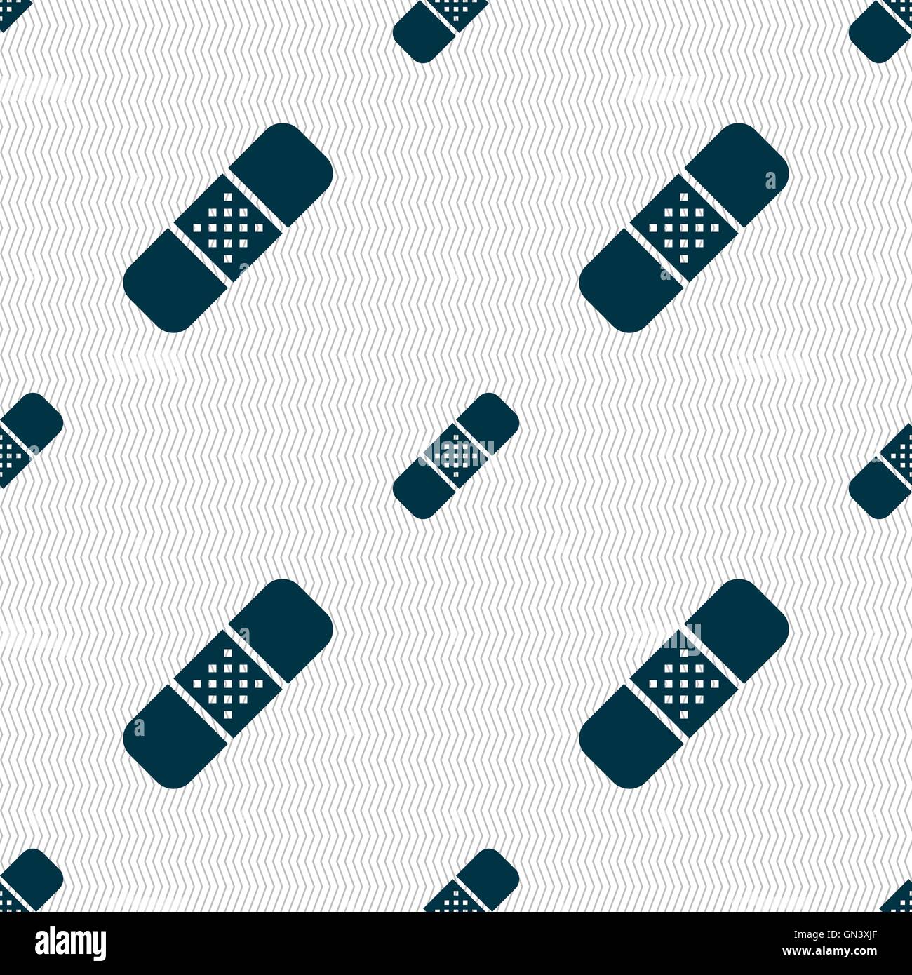 Plaster icon sign. Seamless pattern with geometric texture. Vector ...