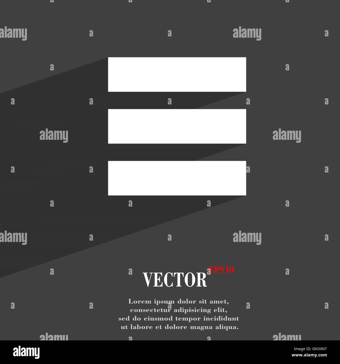 List menu, app symbol Flat modern web design with long shadow and space ...