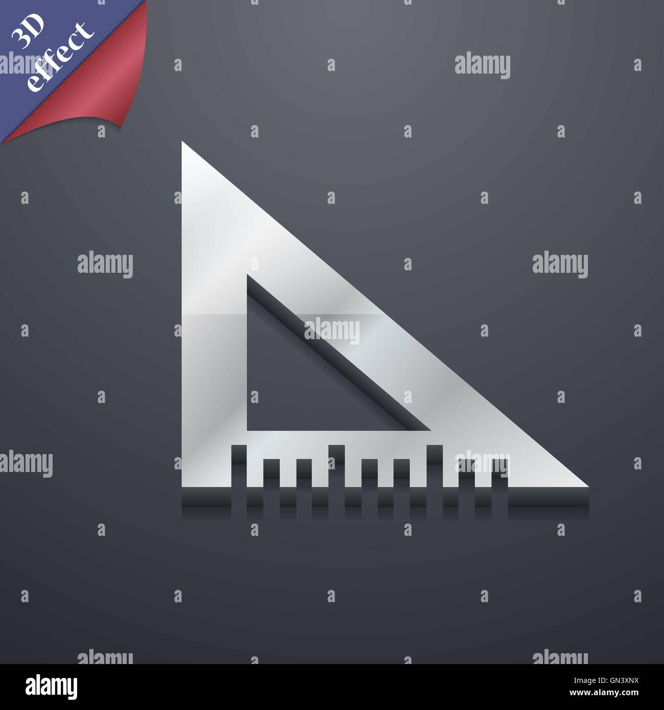 ruler icon symbol. 3D style. Trendy, modern design with space for your ...