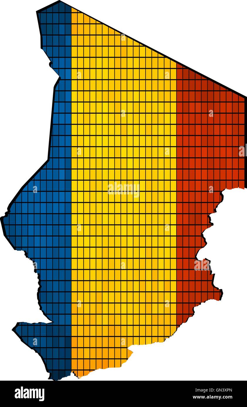 Chad map with flag inside Stock Vector Image & Art - Alamy
