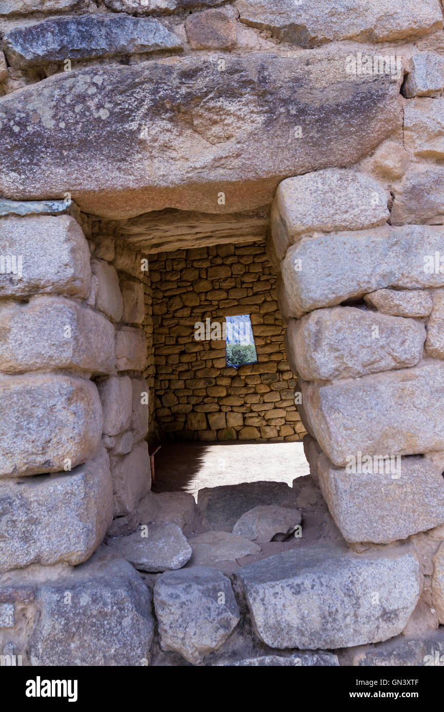 Machu Pichu, Peru - May 16 : Stone work used in the construction of ...