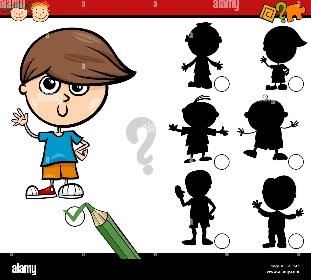 shadows task cartoon for children Stock Vector Image & Art - Alamy