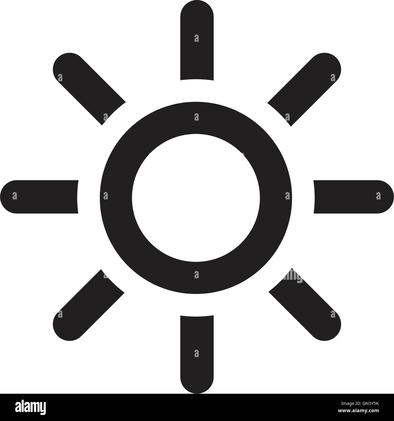 Black bulb rays flat Stock Vector Images - Alamy