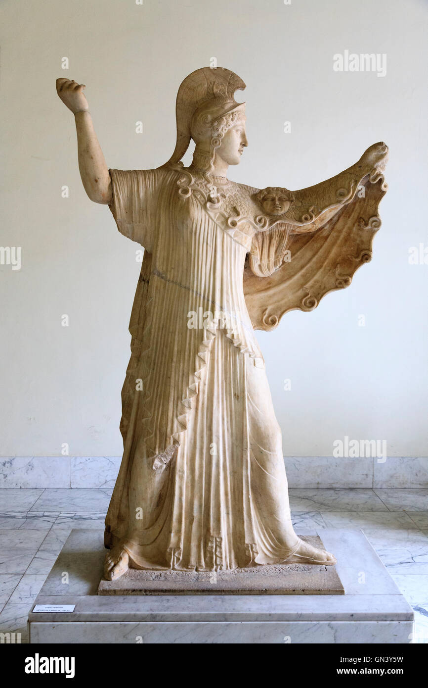Statue of “Athena fighting” from the Villa of Papyri in Herculaneum ...