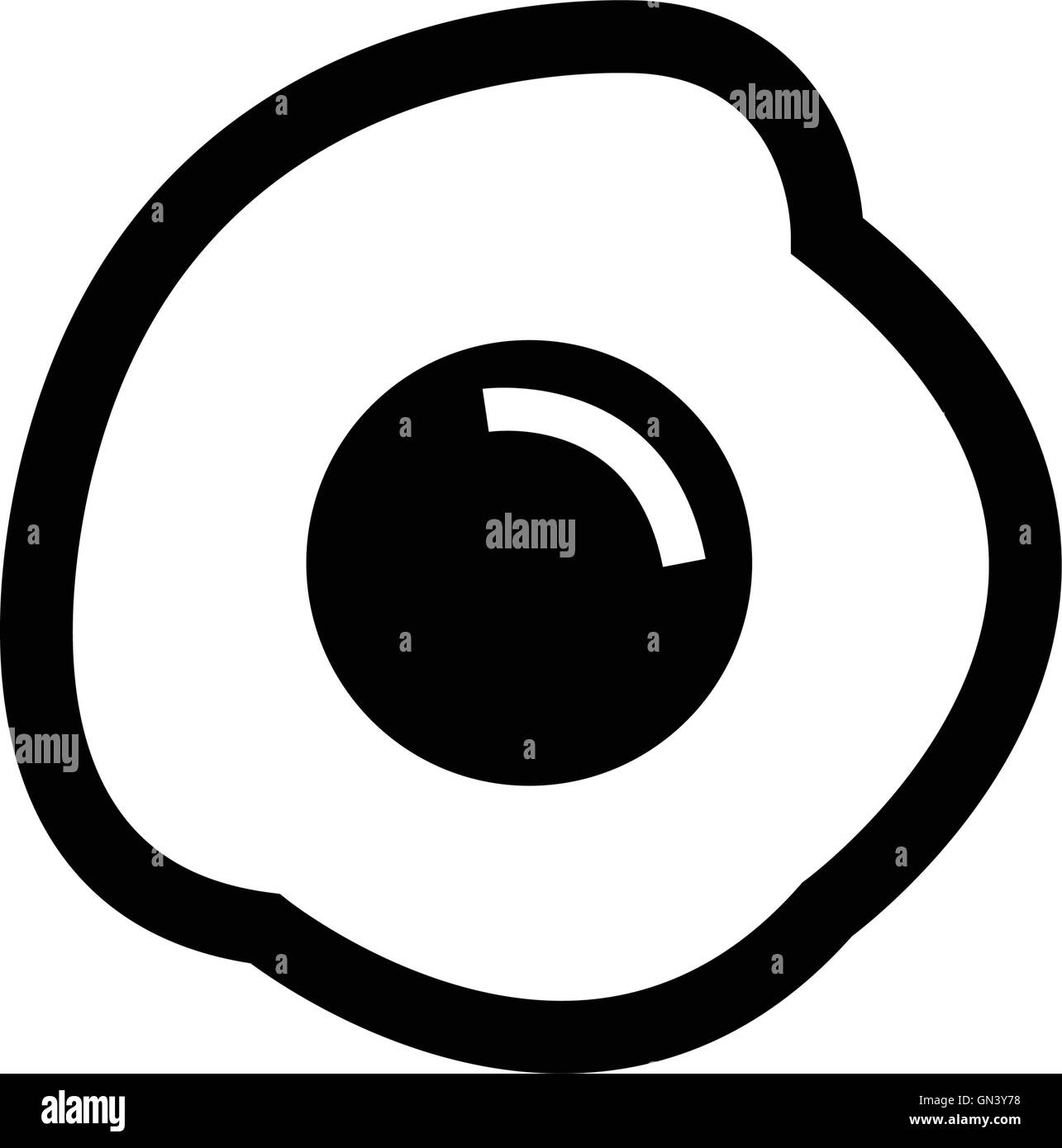 Fried egg vector food Black and White Stock Photos & Images - Alamy