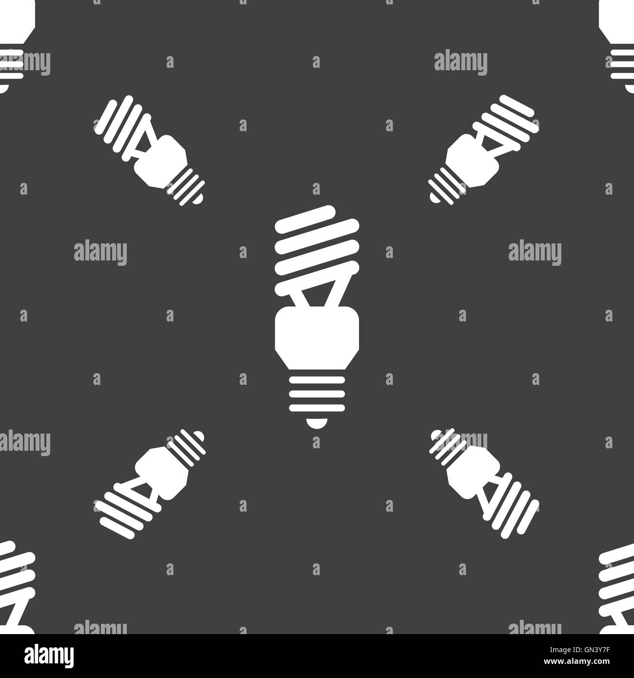 fluorescent lamp icon sign. Seamless pattern on a gray background ...