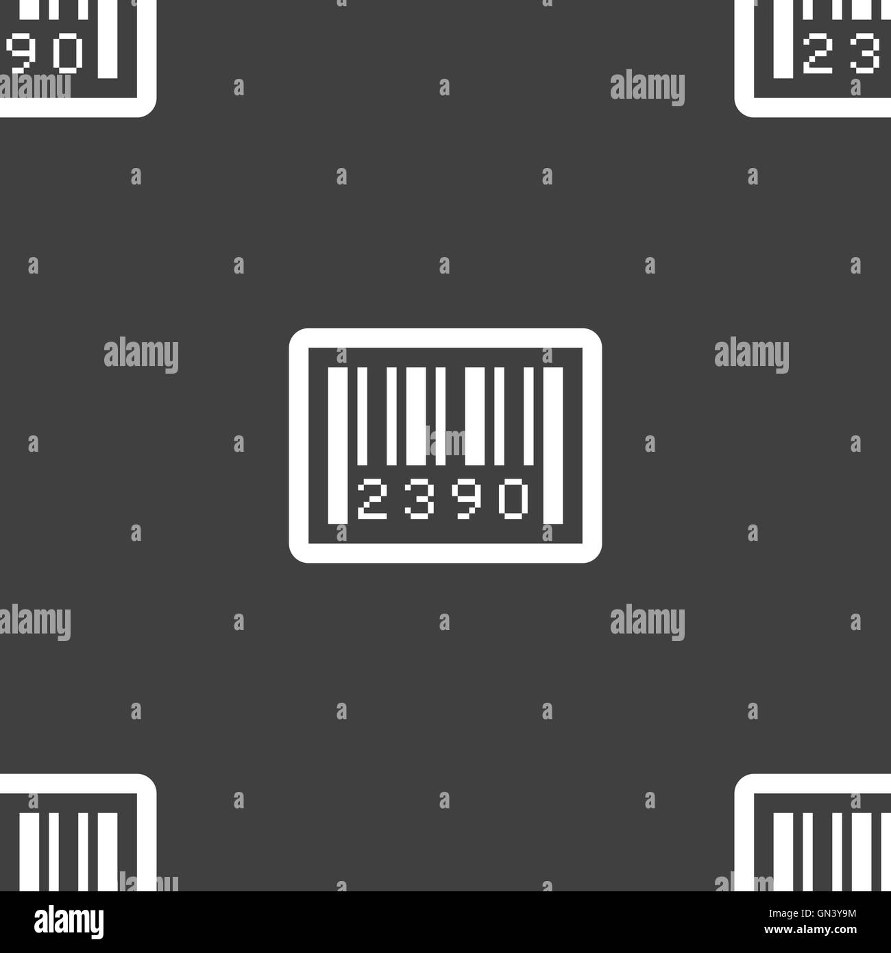 barcode icon sign. Seamless pattern on a gray background. Vector Stock ...