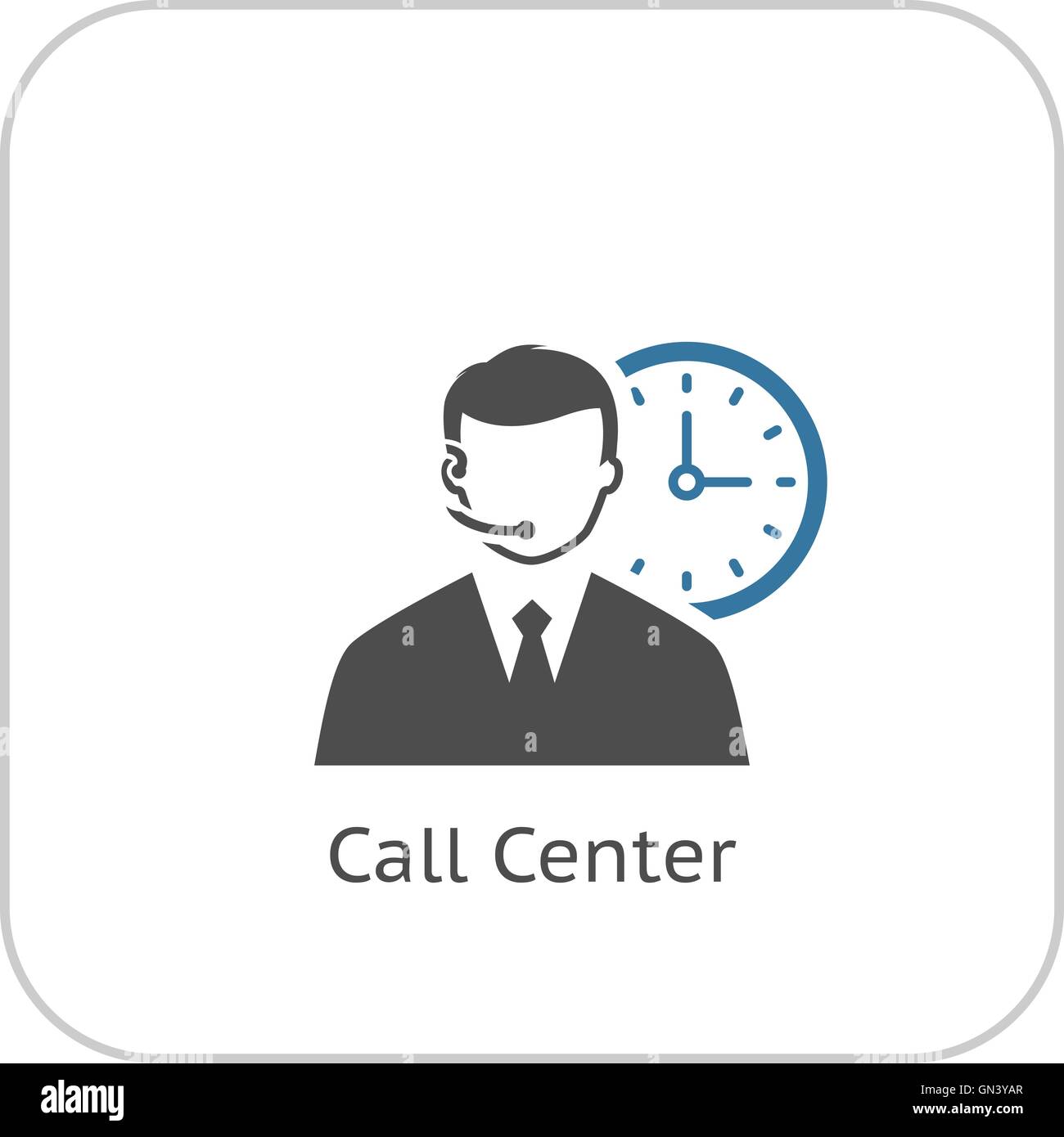 Call Center Icon. Flat Design Stock Vector Image & Art - Alamy