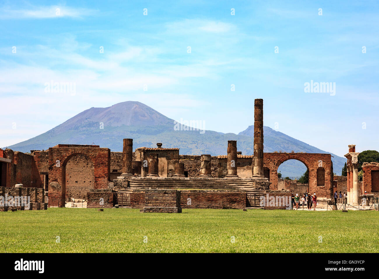 The Temple of Jupiter with Vesuvius in the background, Pompeii, Italy ...