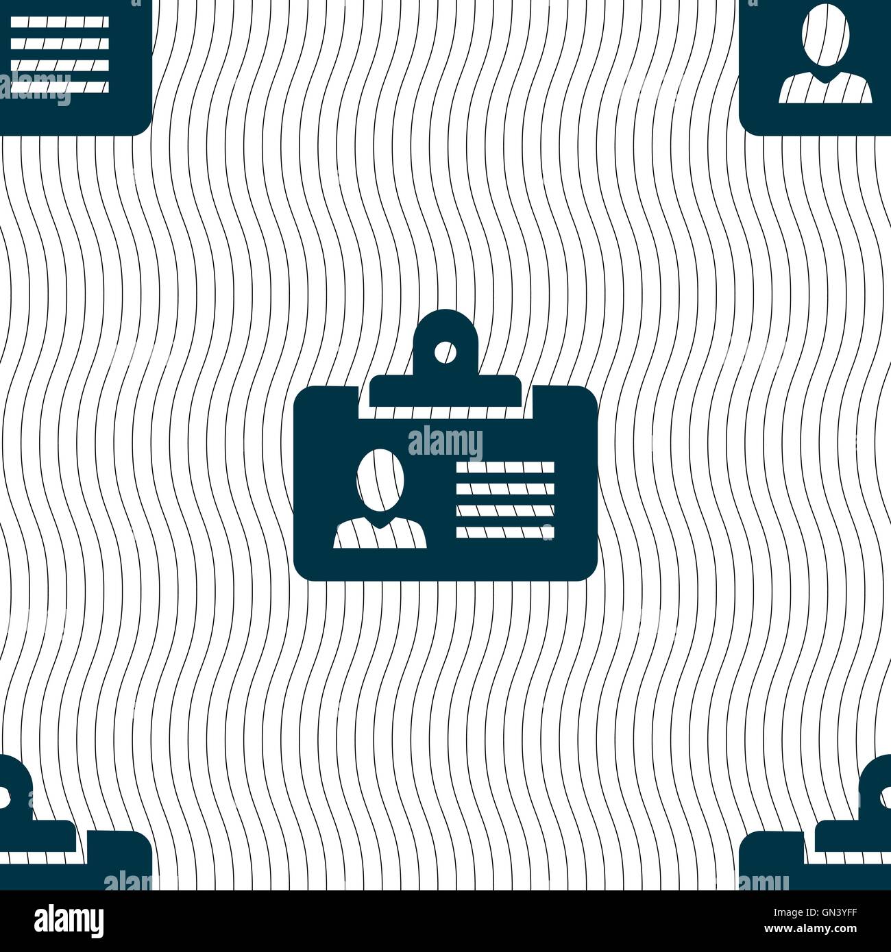 Identification card icon sign. Seamless pattern with geometric texture ...