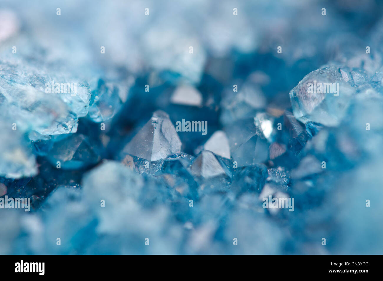 Druse blue crystals Agate SiO2 silicon dioxide. Macro Stock Photo - Alamy