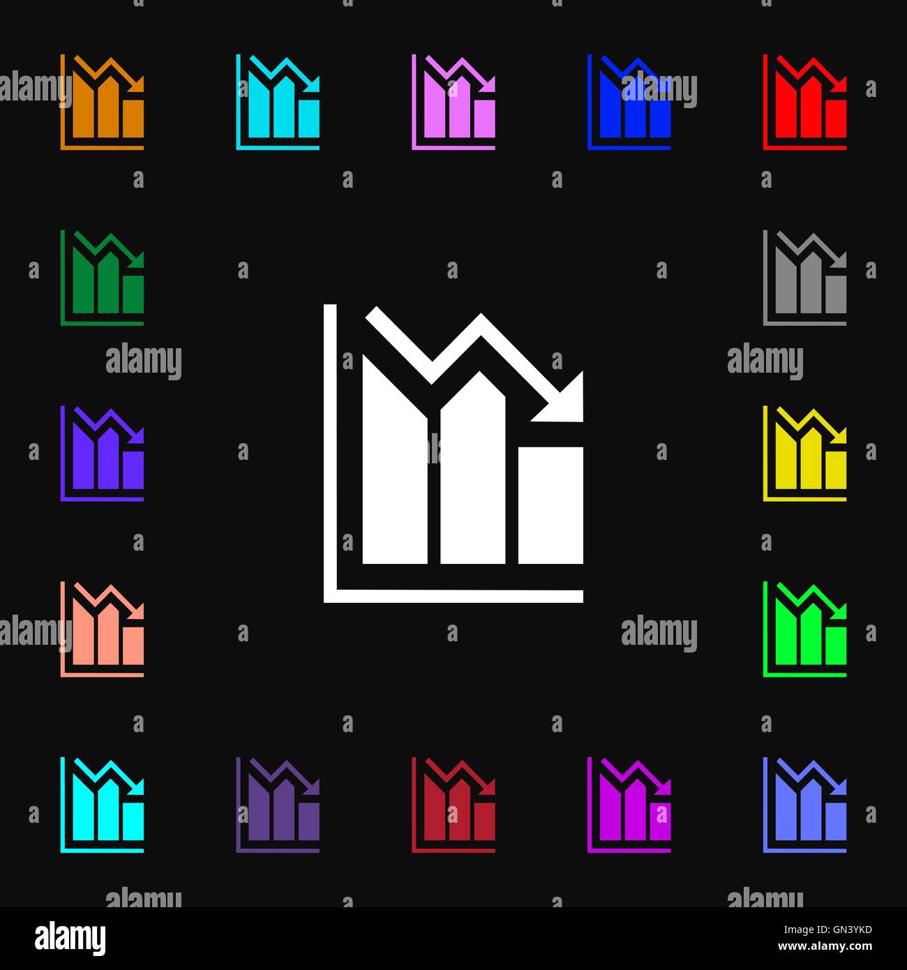 histogram icon sign. Lots of colorful symbols for your design. Vector ...