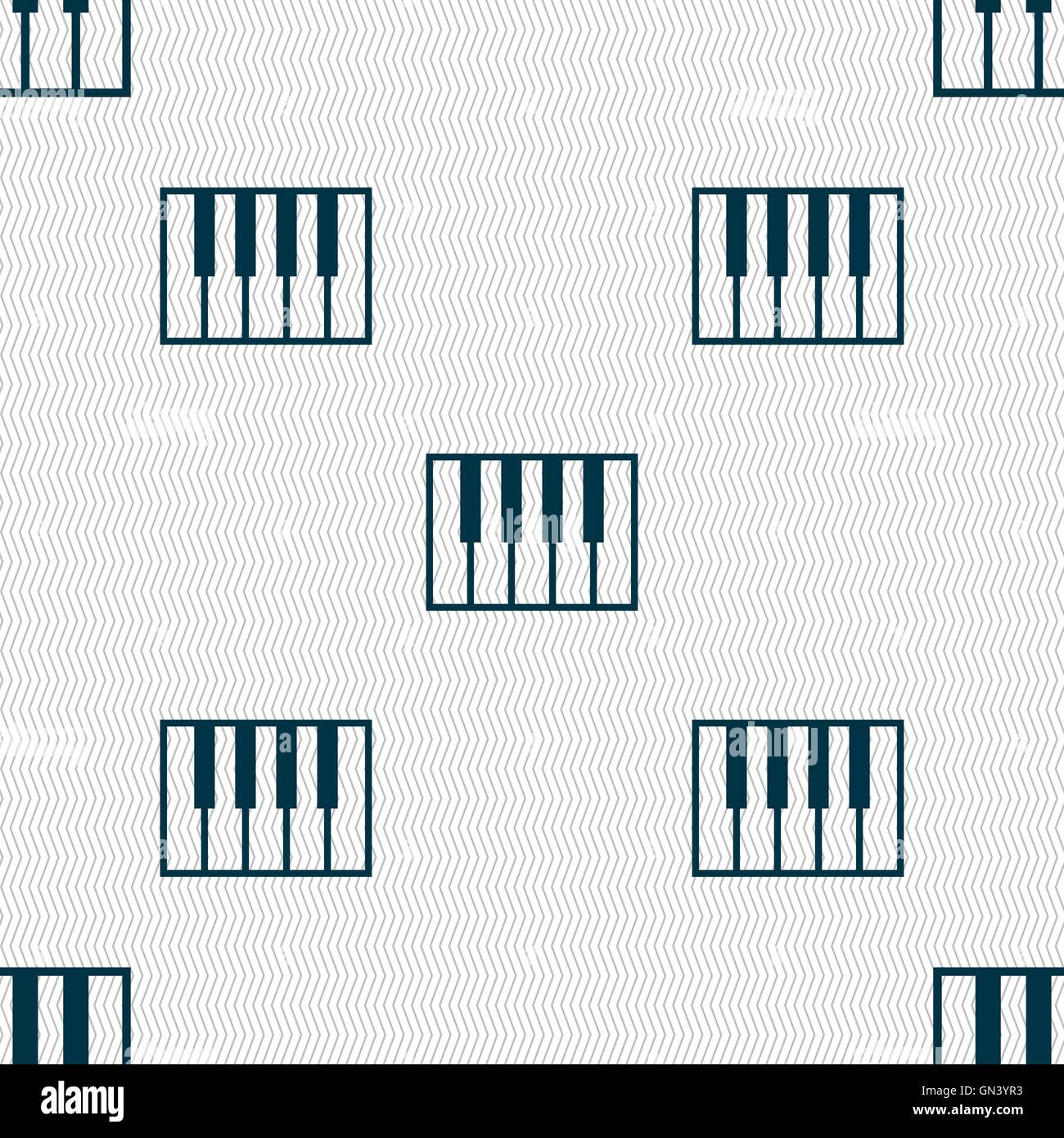 piano key icon sign. Seamless pattern with geometric texture. Vector ...