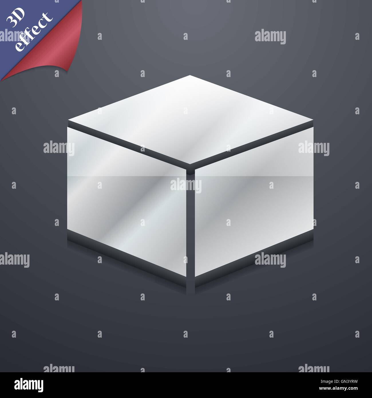 cube icon symbol. 3D style. Trendy, modern design with space for your ...