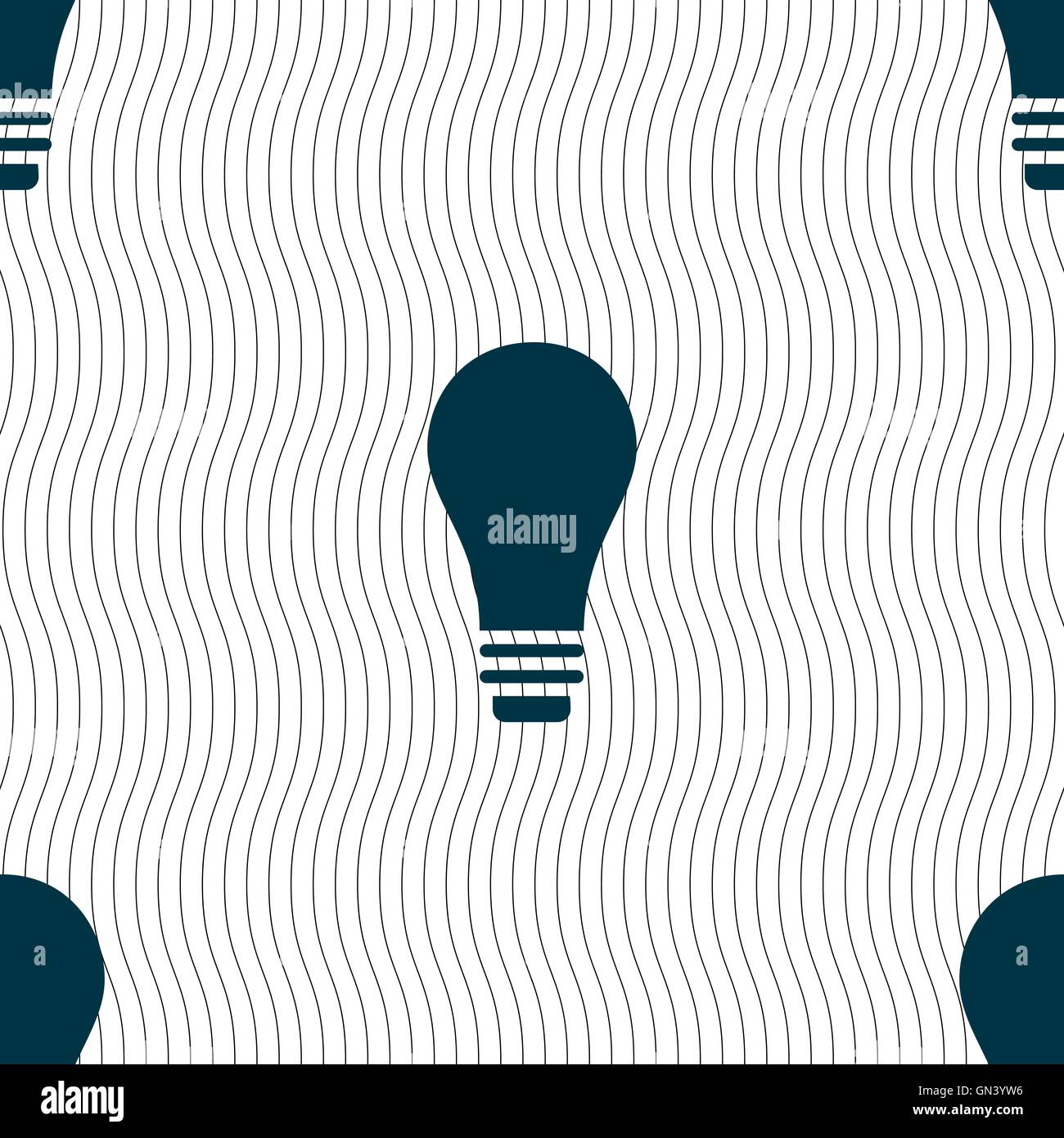 Light bulb icon sign. Seamless pattern with geometric texture. Vector ...