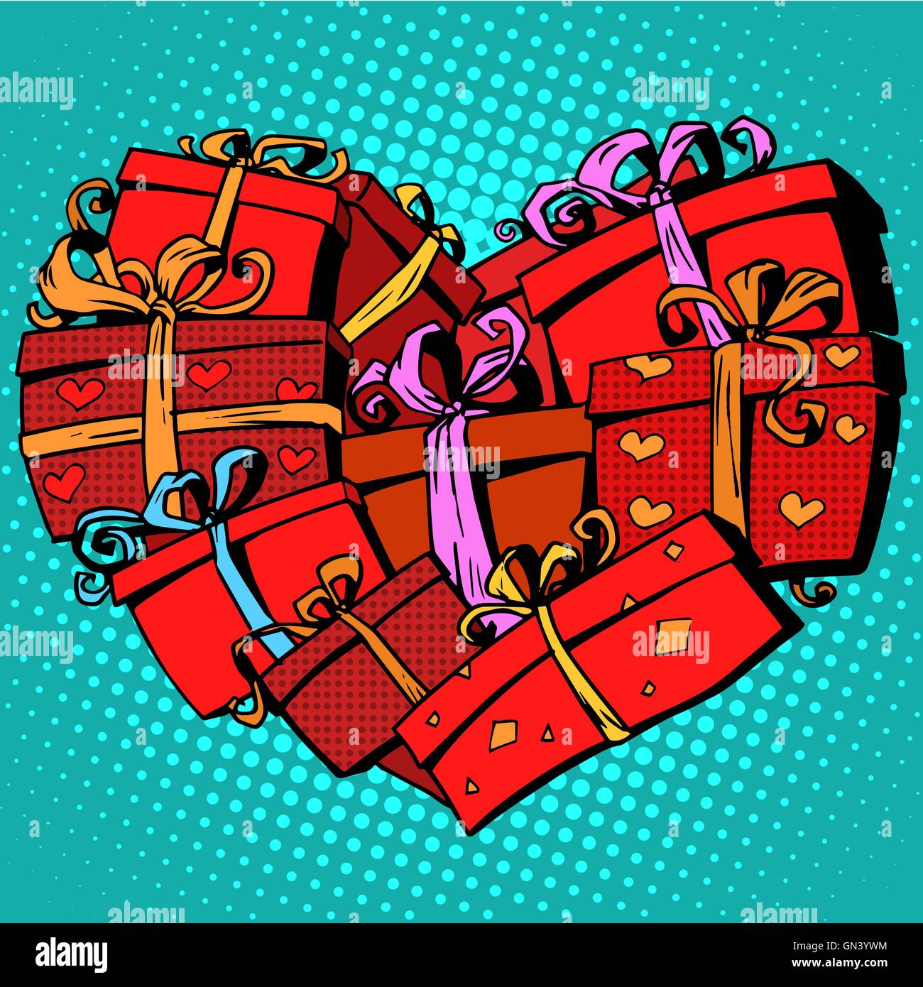 Cartoon style valentines day illustration Stock Vector Images - Alamy