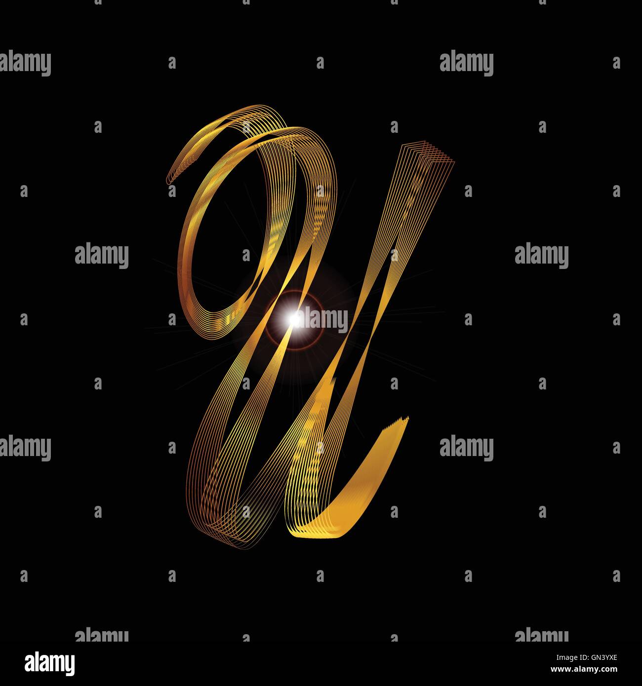 Letter U In Gold Stock Vector Image & Art - Alamy