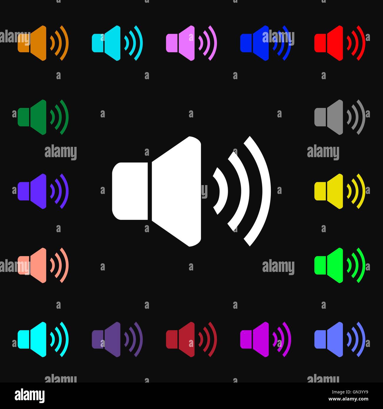 Speaker volume icon sign. Lots of colorful symbols for your design ...