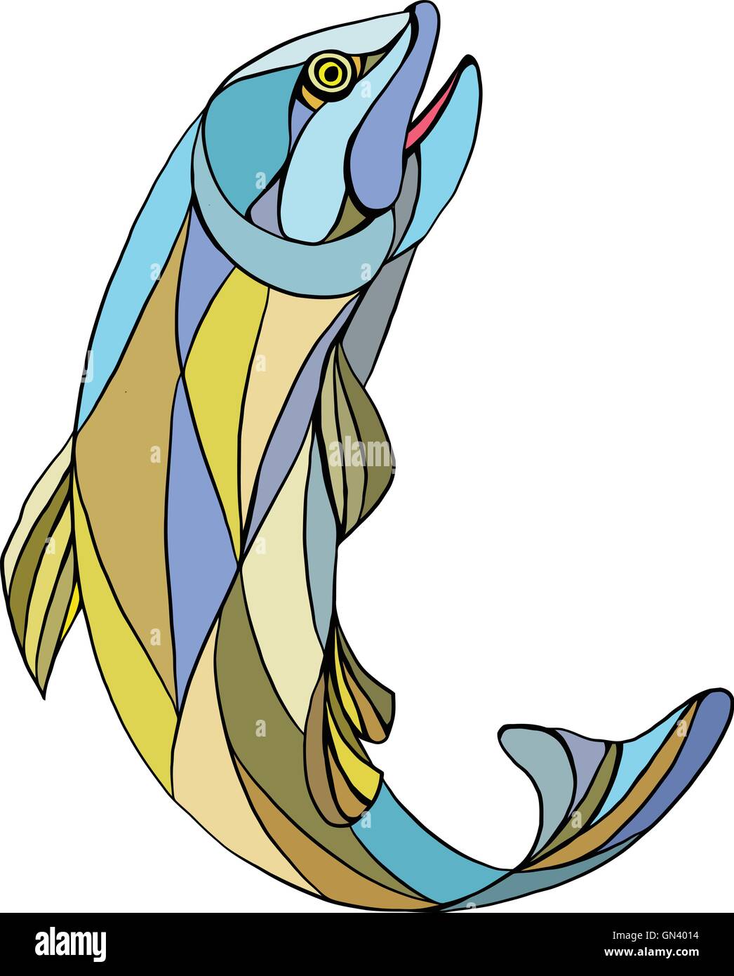 Trout Jumping Up Mosaic Stock Vector Image & Art - Alamy