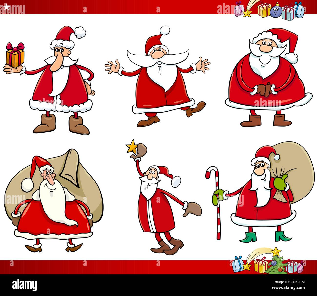 Set christmas characters santa Stock Vector Images - Alamy