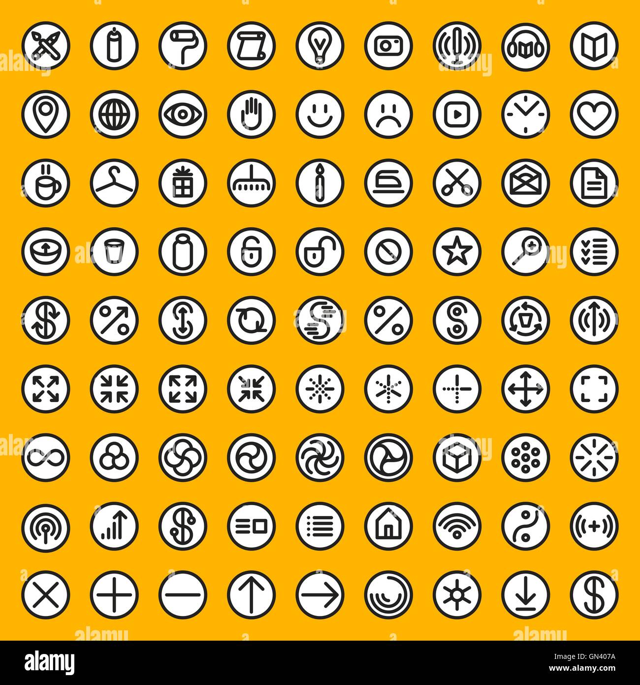Set of Eighty Vector Minimalistic Line Art Abstract Geometric Black and ...