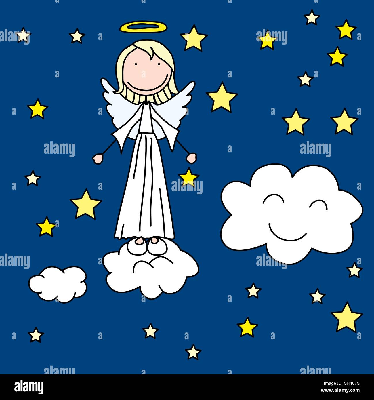 Cartoon little angel smiling happy Stock Vector Images - Alamy