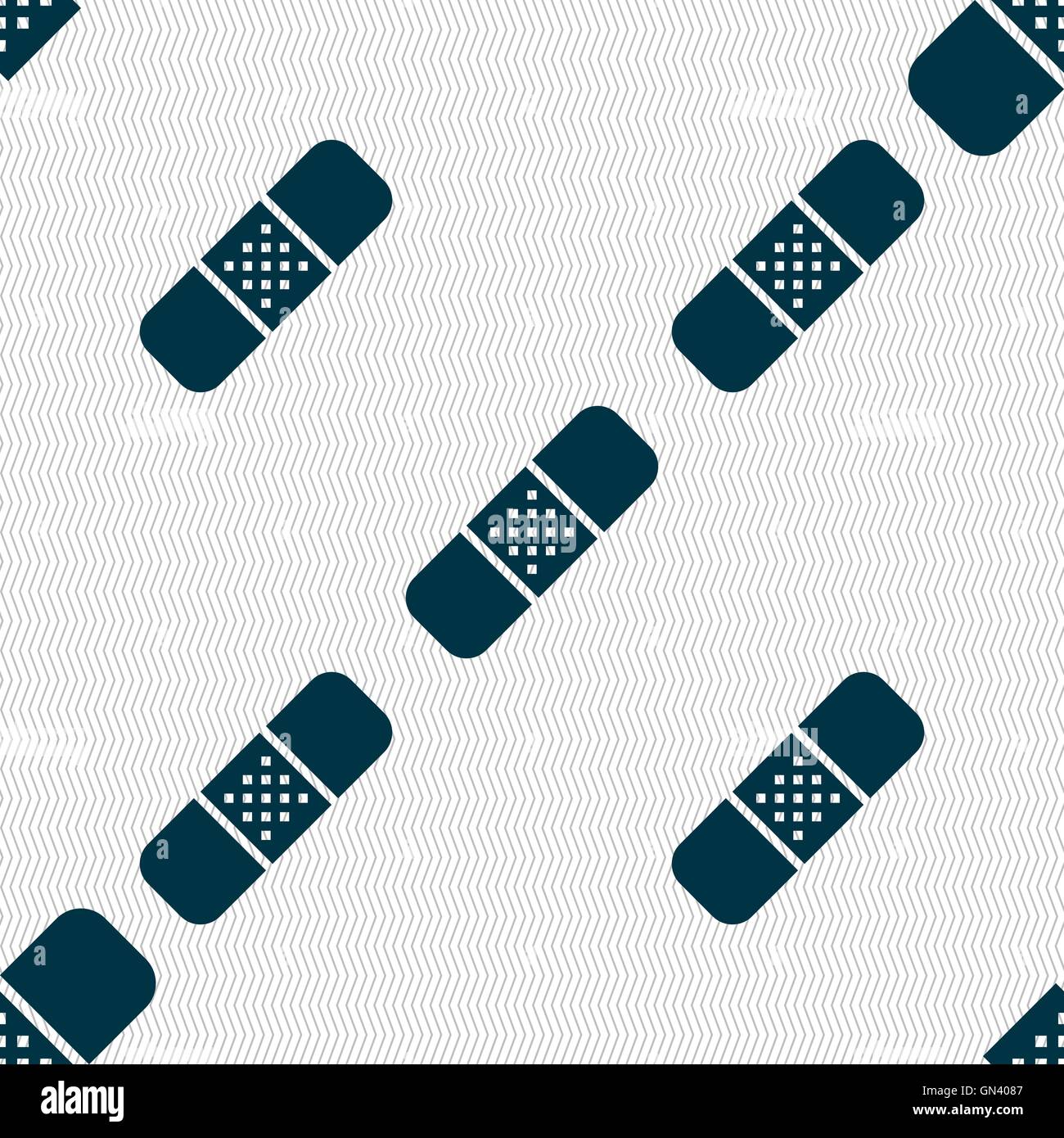 Plaster icon sign. Seamless pattern with geometric texture. Vector ...