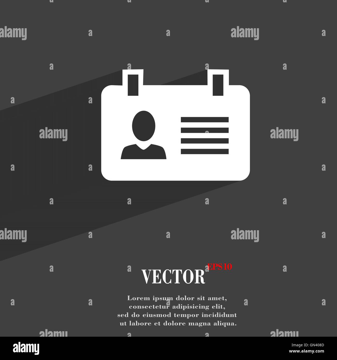 Flat design with shadow and modern icon id card Stock Vector Images - Alamy