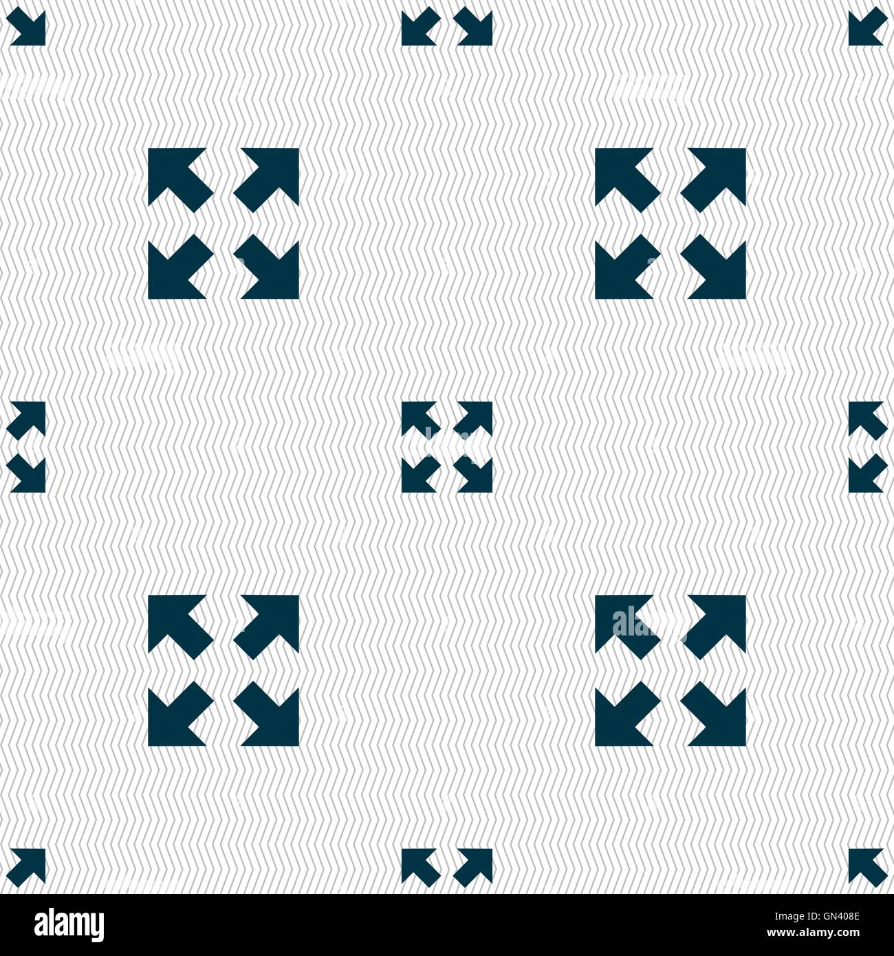 Full screen icon sign. Seamless pattern with geometric texture. Vector ...