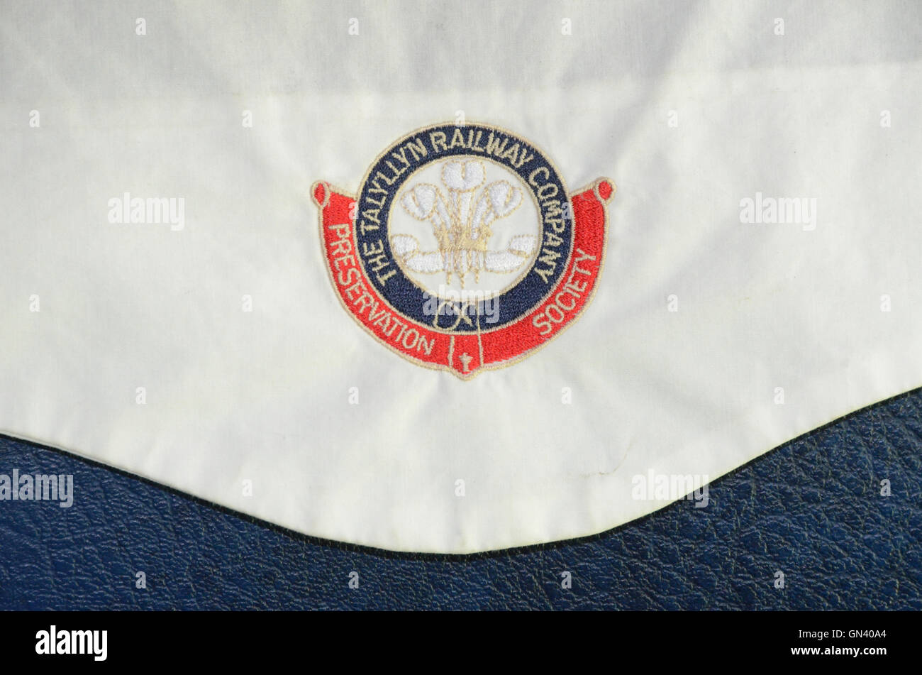 Crest on Talyllyn train seat Stock Photo - Alamy